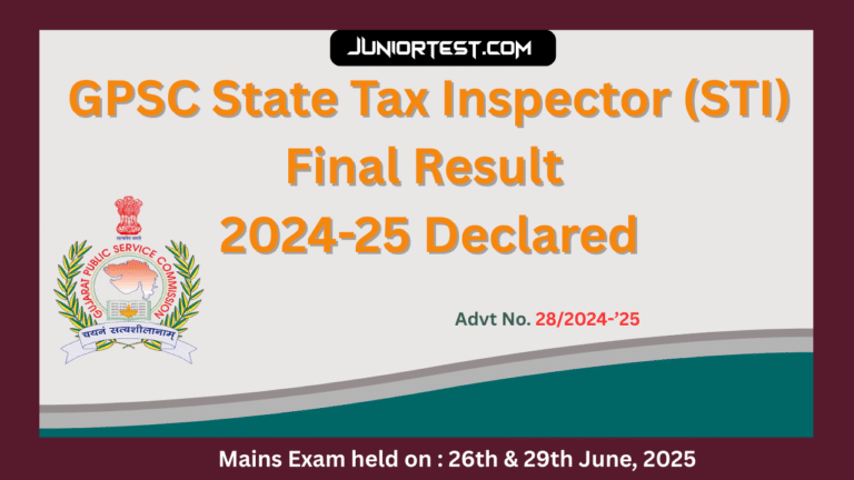 GPSC STI Final Result 2024-25