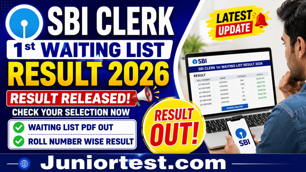 SBI Clerk First Waiting Result 2026
