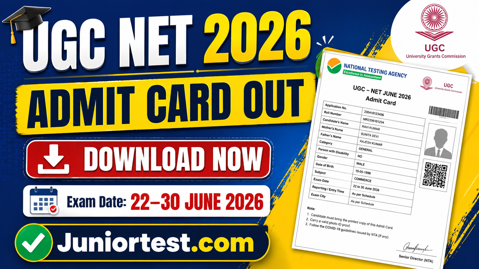 UGC NET June 2026 Admit Card